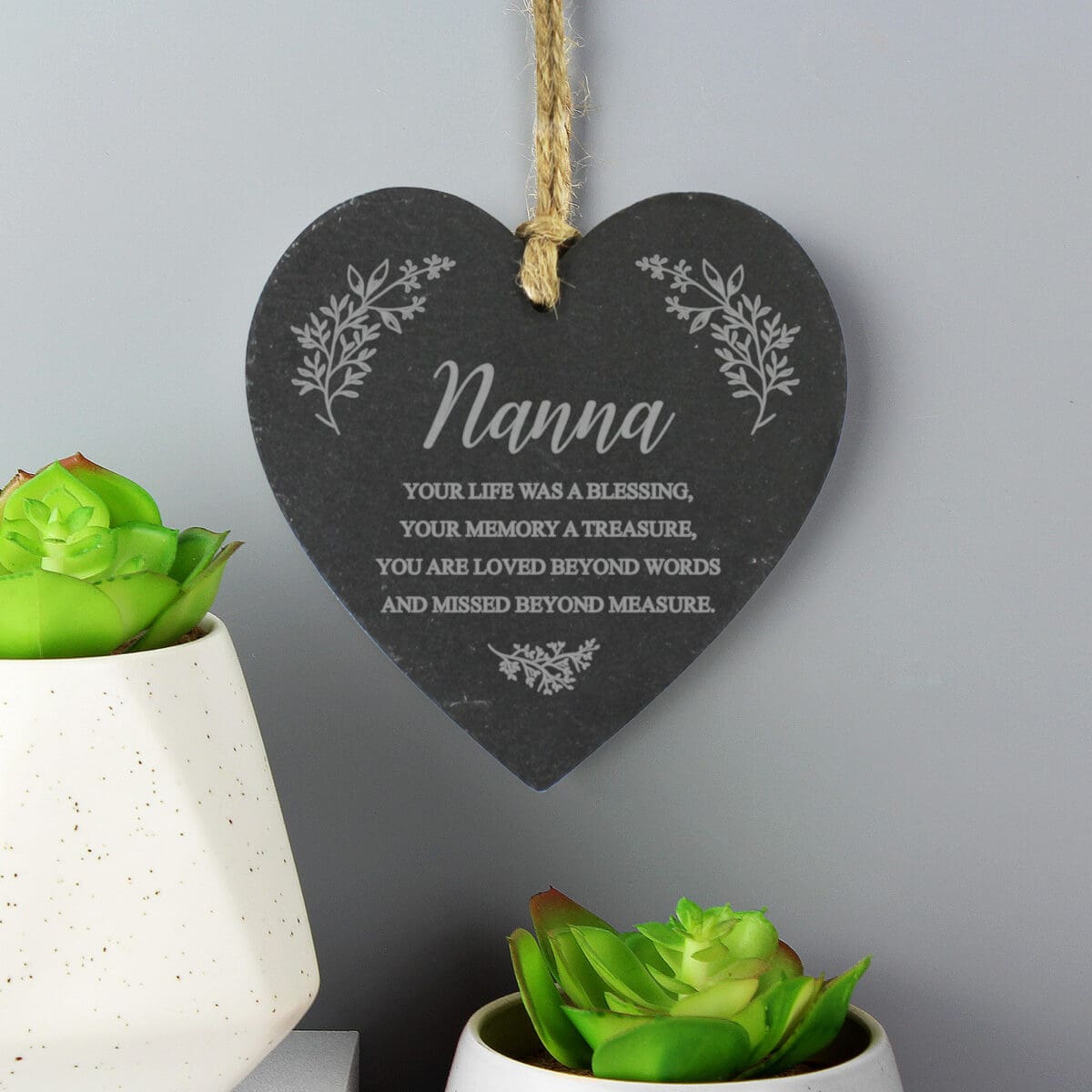 Personalised Memorial Slate Heart - ForYou.ie