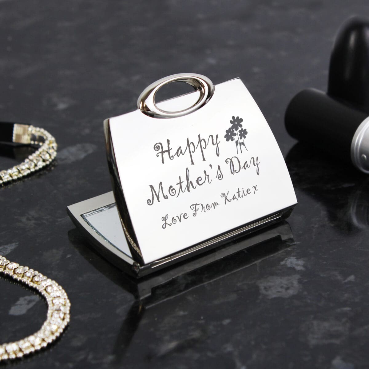Personalised Happy Mothers Day Compact Mirror - ForYou.ie