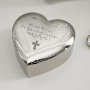 Personalised Cross Heart Trinket Box - ForYou.ie