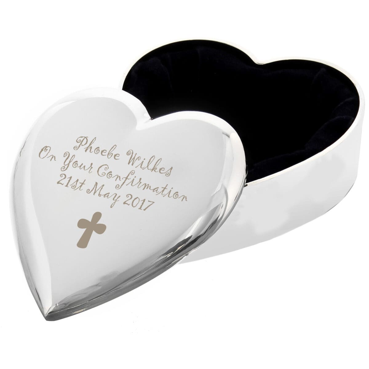 Personalised Cross Heart Trinket Box - ForYou.ie