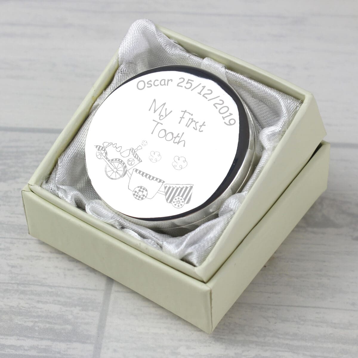 Personalised Train My First Tooth Trinket Box - ForYou.ie