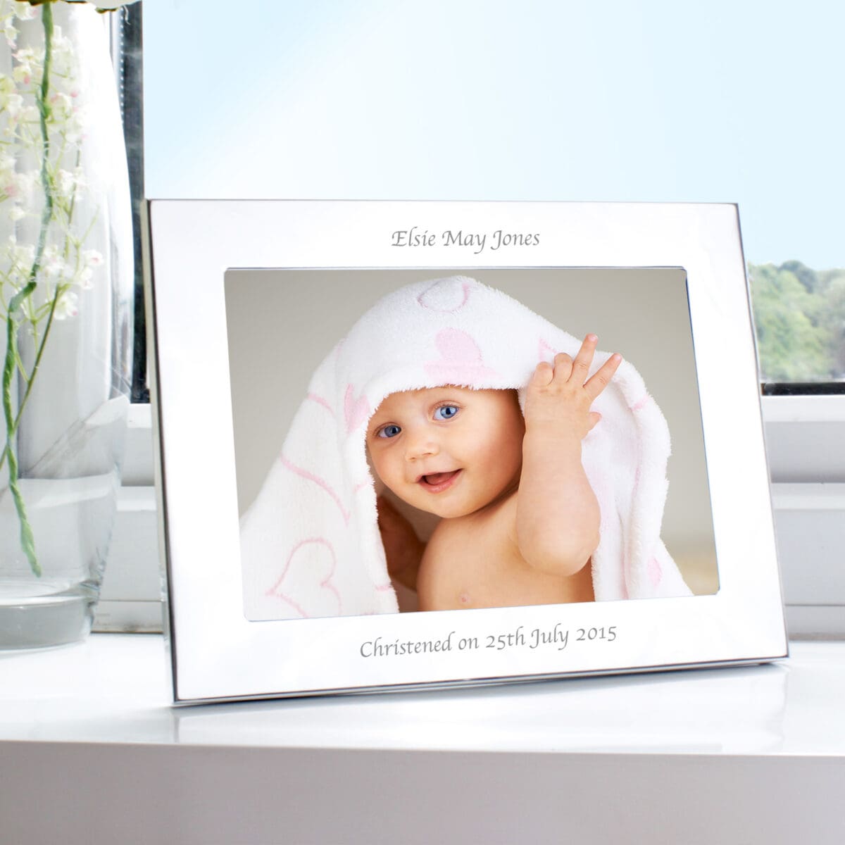 Personalised Silver 5x7 Landscape Photo Frame - ForYou.ie