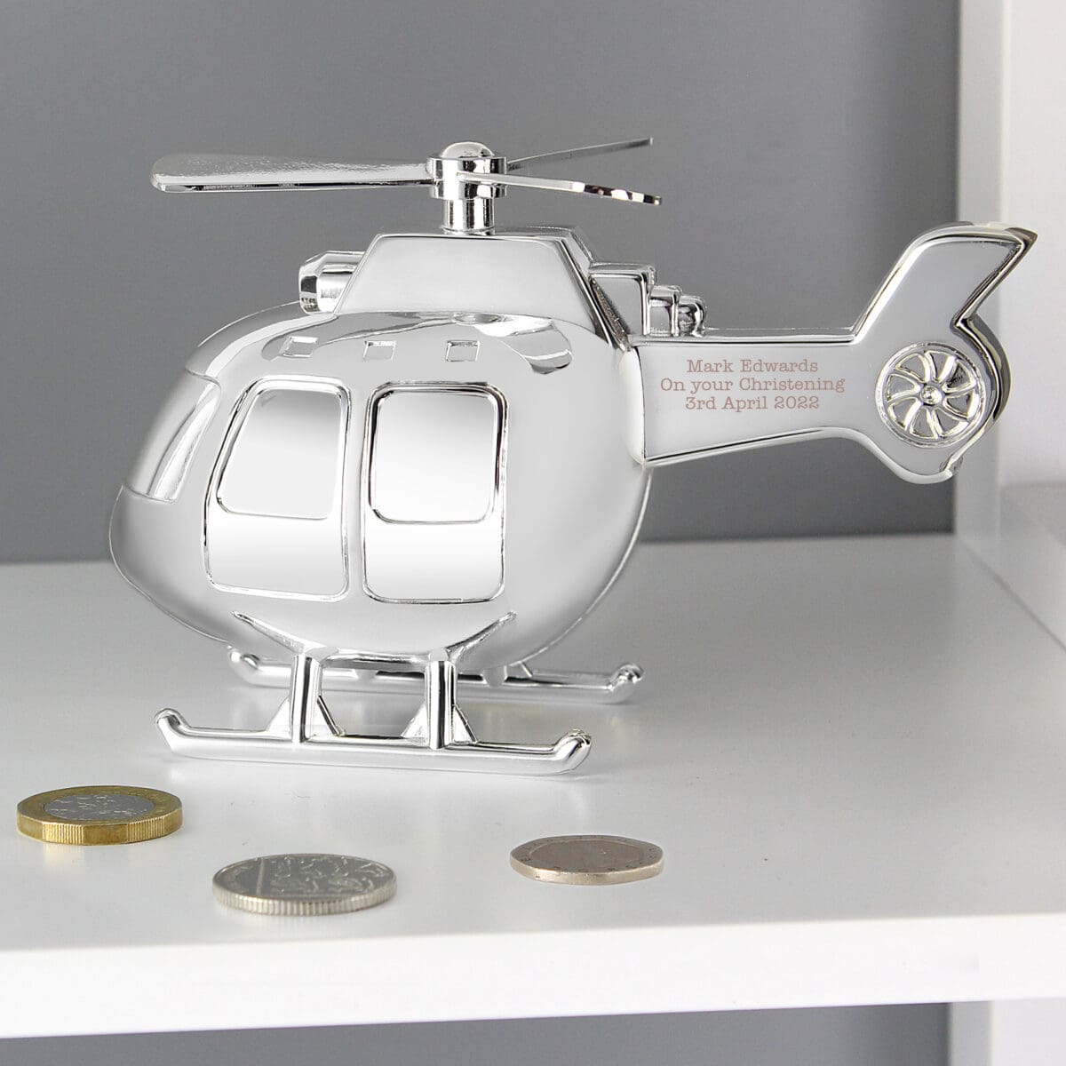 Personalised Helicopter Money Box - ForYou.ie