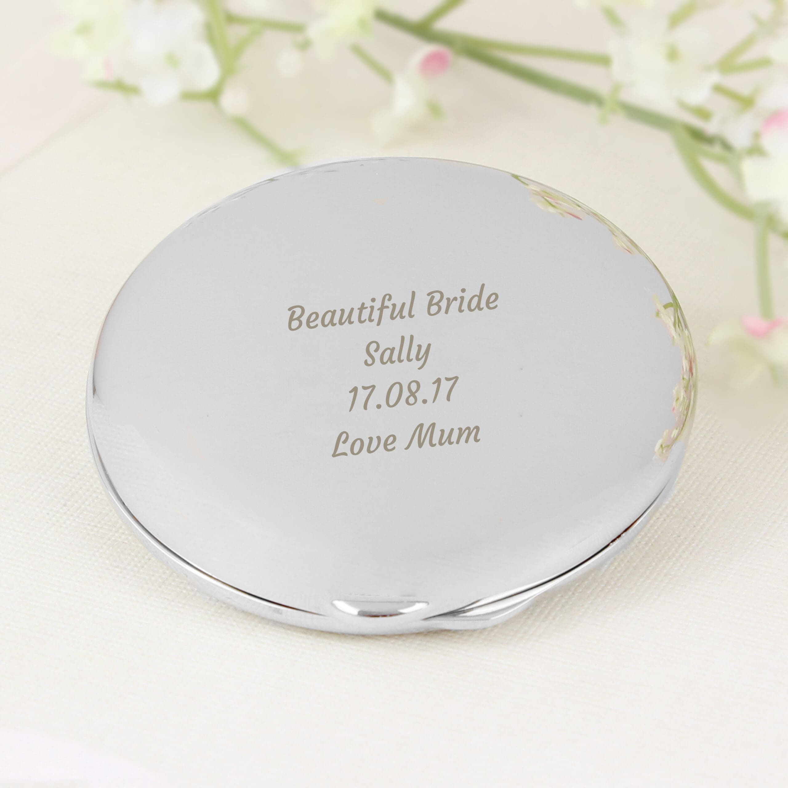 Personalised Any Message Compact Mirror - ForYou.ie