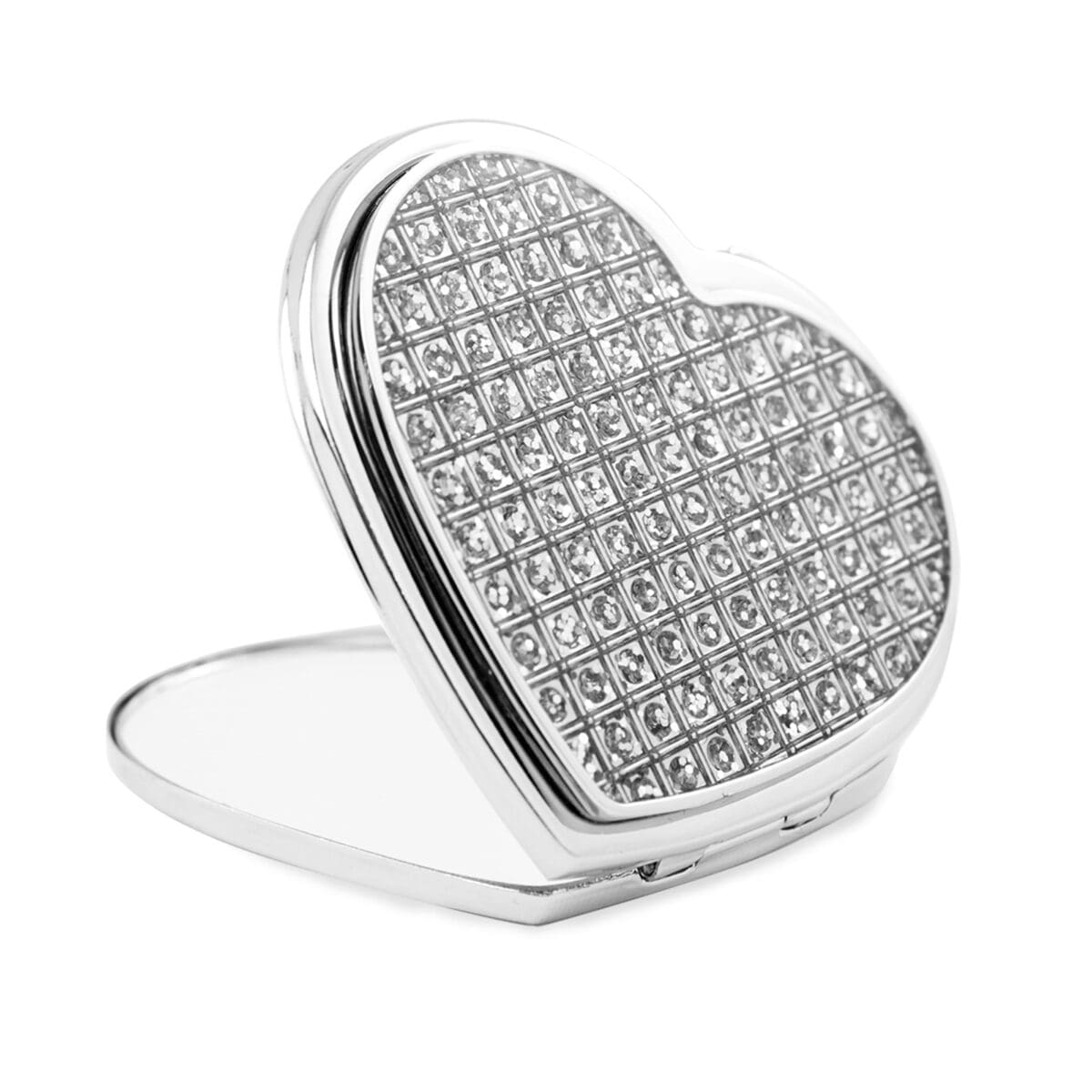 Personalised Swirls & Hearts Diamante Heart Compact Mirror - ForYou.ie