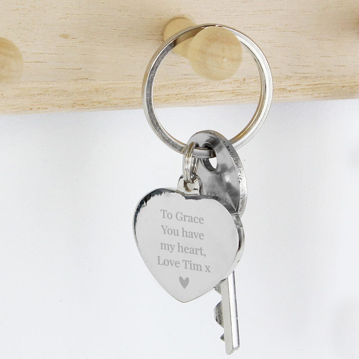 Personalised Diamante Heart Keyring - ForYou.ie
