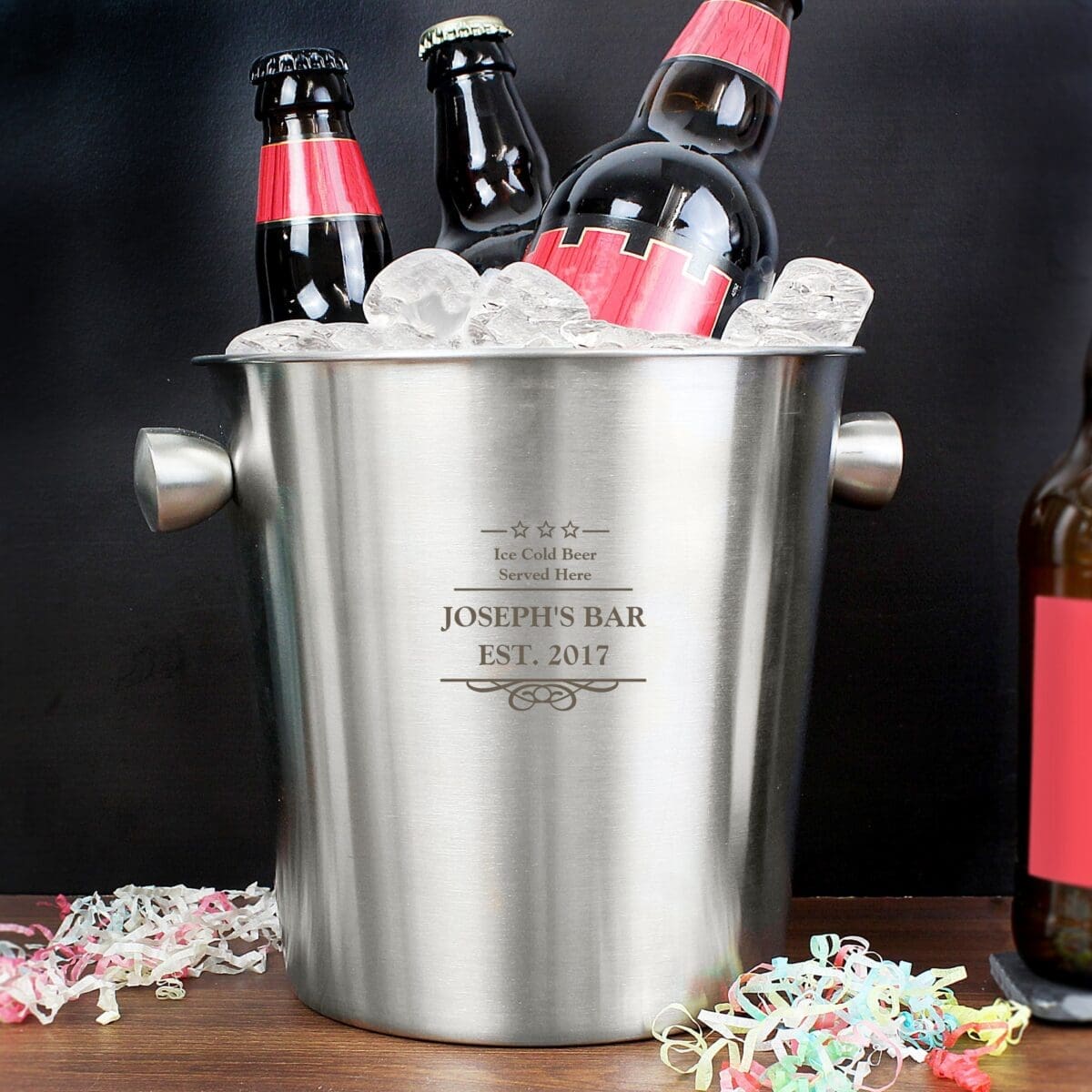 Personalised Decorative Stainless Steel Ice Bucket - ForYou.ie