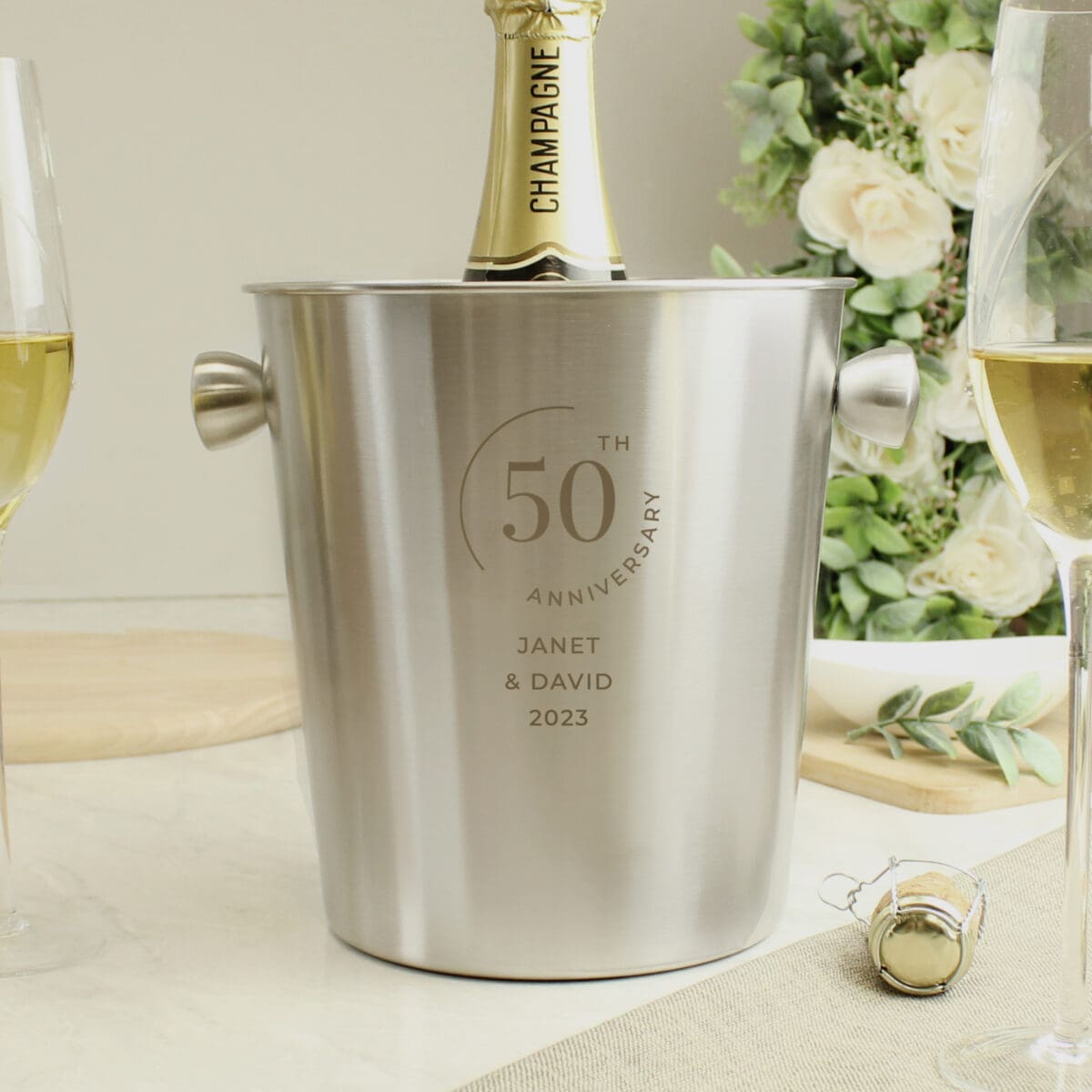 Personalised Date Stainless Steel Ice Bucket - ForYou.ie