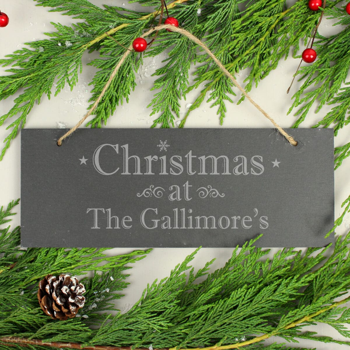 Personalised Christmas Hanging Slate Plaque - ForYou.ie