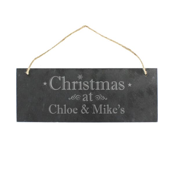 Personalised Christmas Hanging Slate Plaque - ForYou.ie