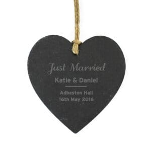 Personalised Classic Slate Heart Decoration - ForYou.ie