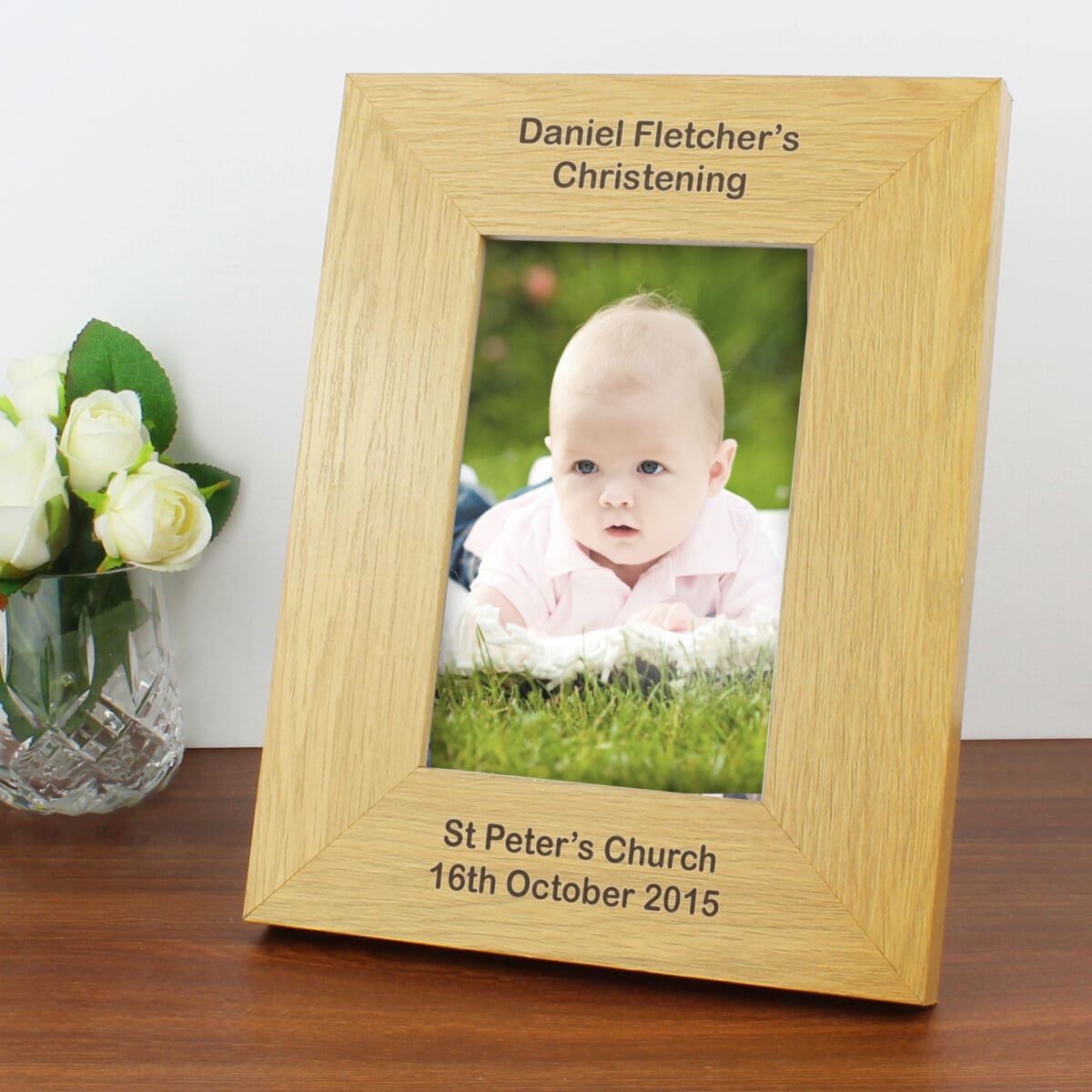 Personalised Long Message 6x4 Oak Finish Photo Frame - ForYou.ie