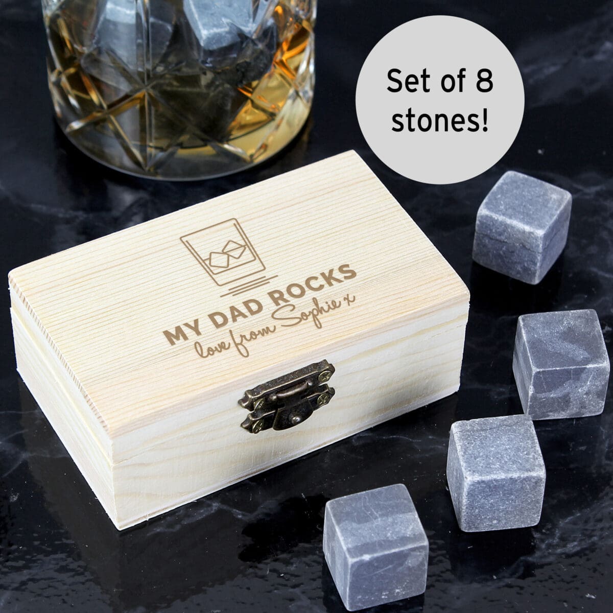 Personalised On The Rocks Cooling Stones - ForYou.ie