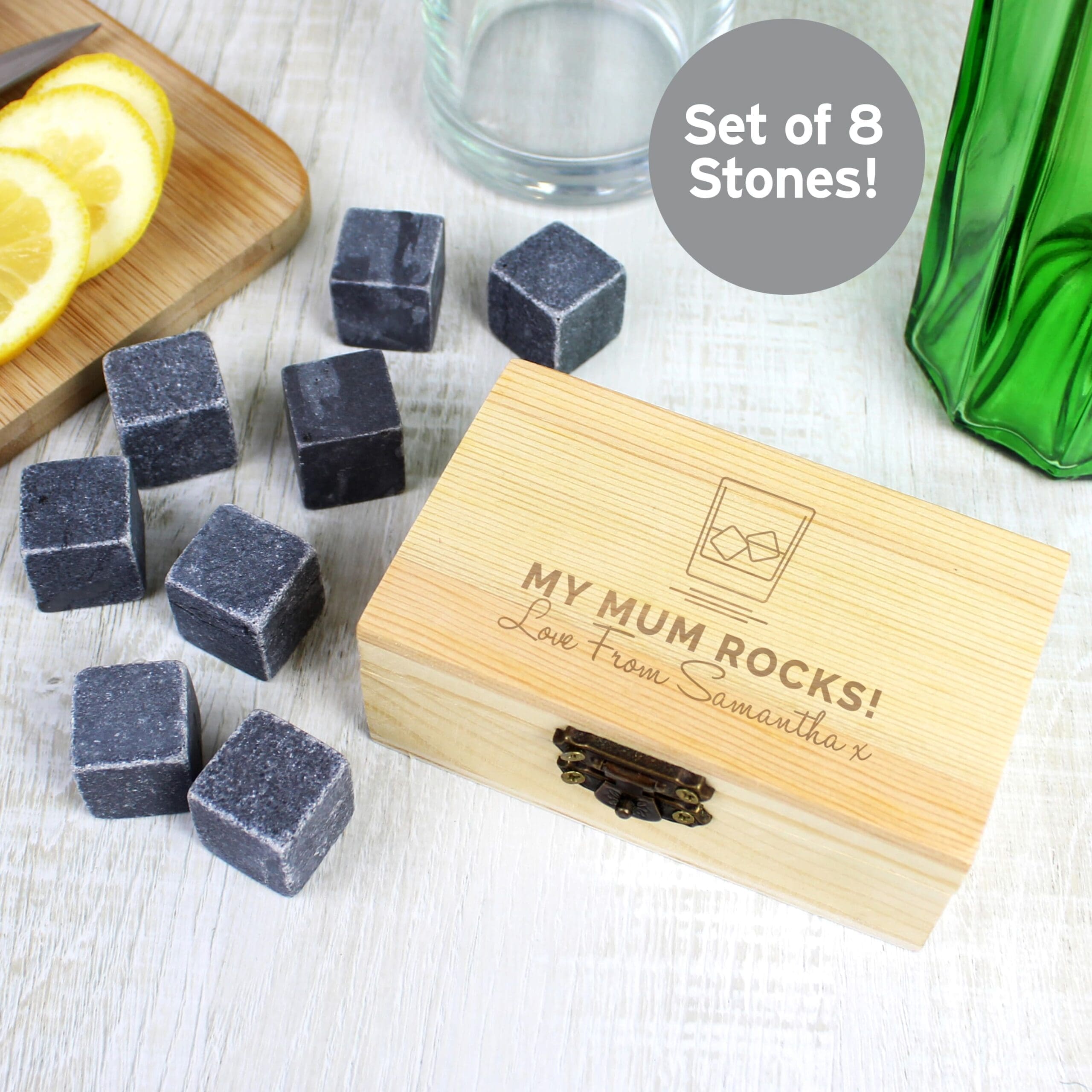 Personalised On The Rocks Cooling Stones - ForYou.ie