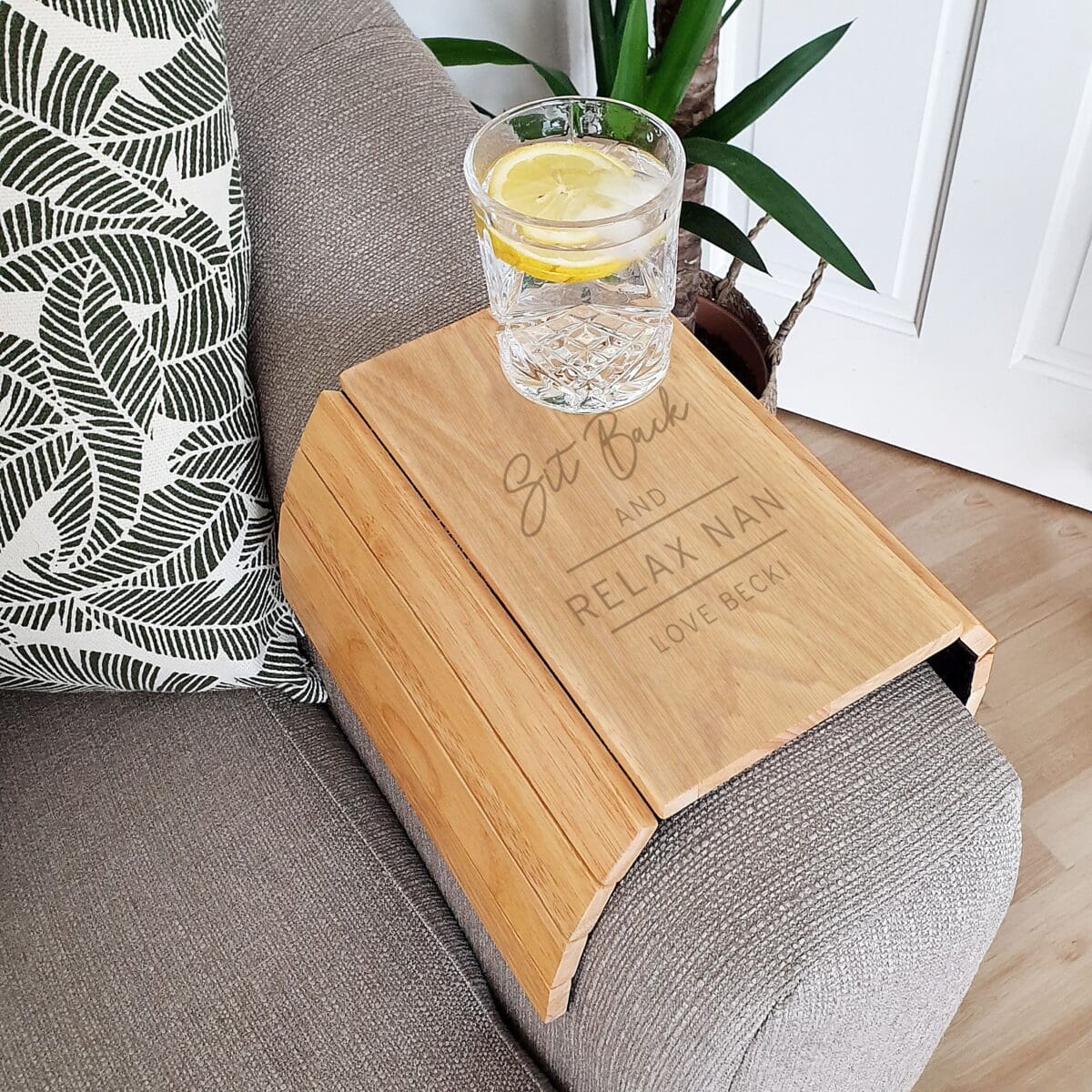 Personalised Classic Wooden Sofa Tray - ForYou.ie