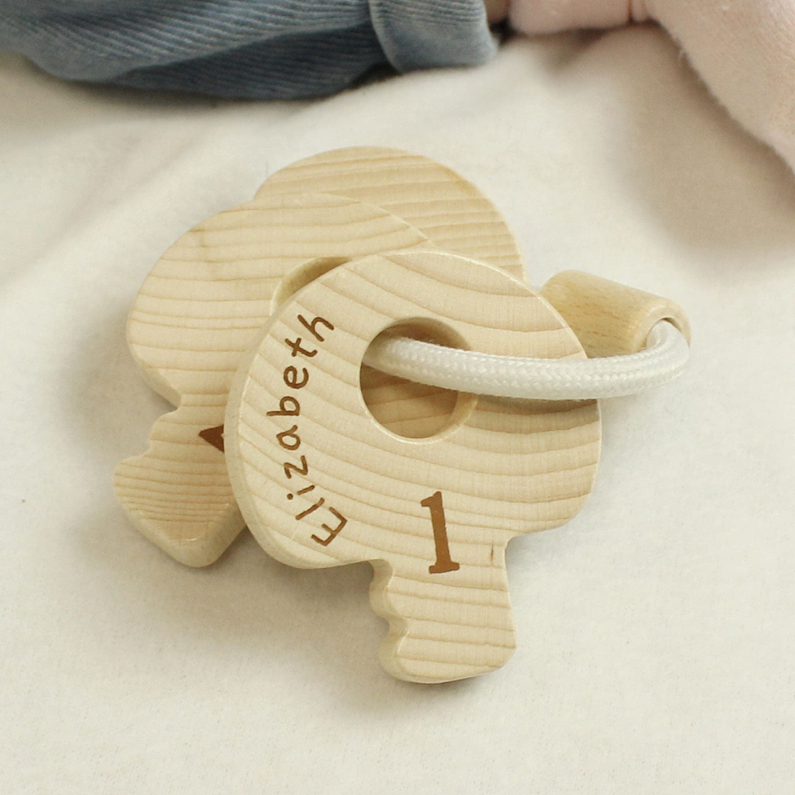 Personalised Name Only Wooden Baby Keys - ForYou.ie