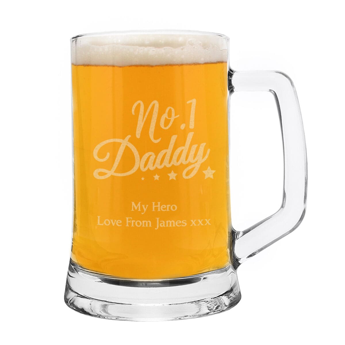 Personalised No.1 Daddy Glass Pint Stern Tankard - ForYou.ie