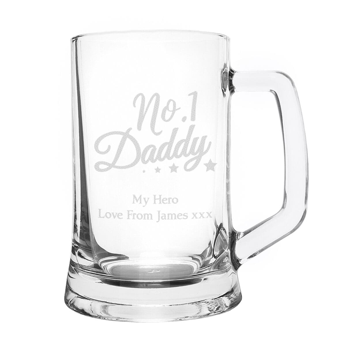 Personalised No.1 Daddy Glass Pint Stern Tankard - ForYou.ie