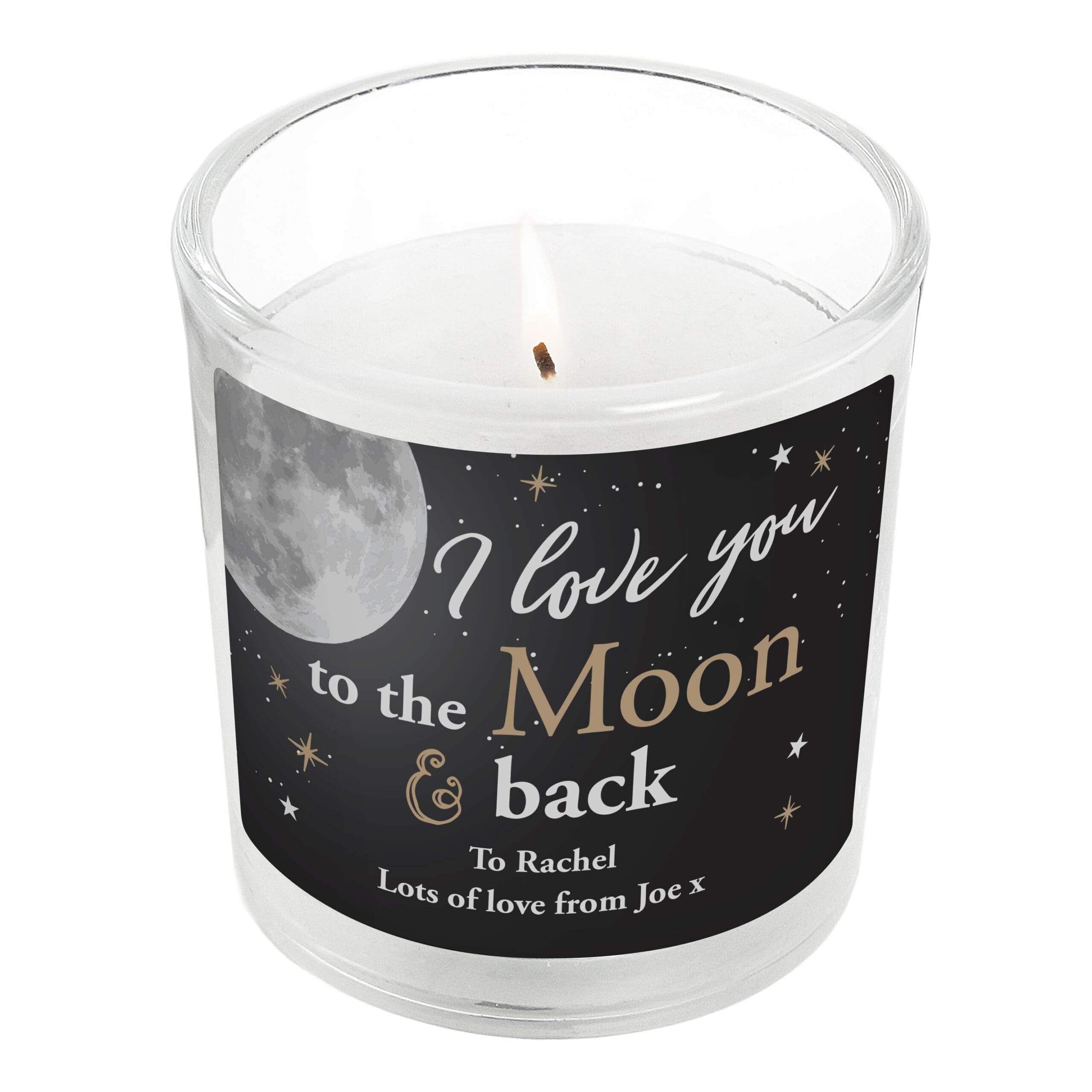 Personalised Moon & Back Scented Jar Candle - ForYou.ie