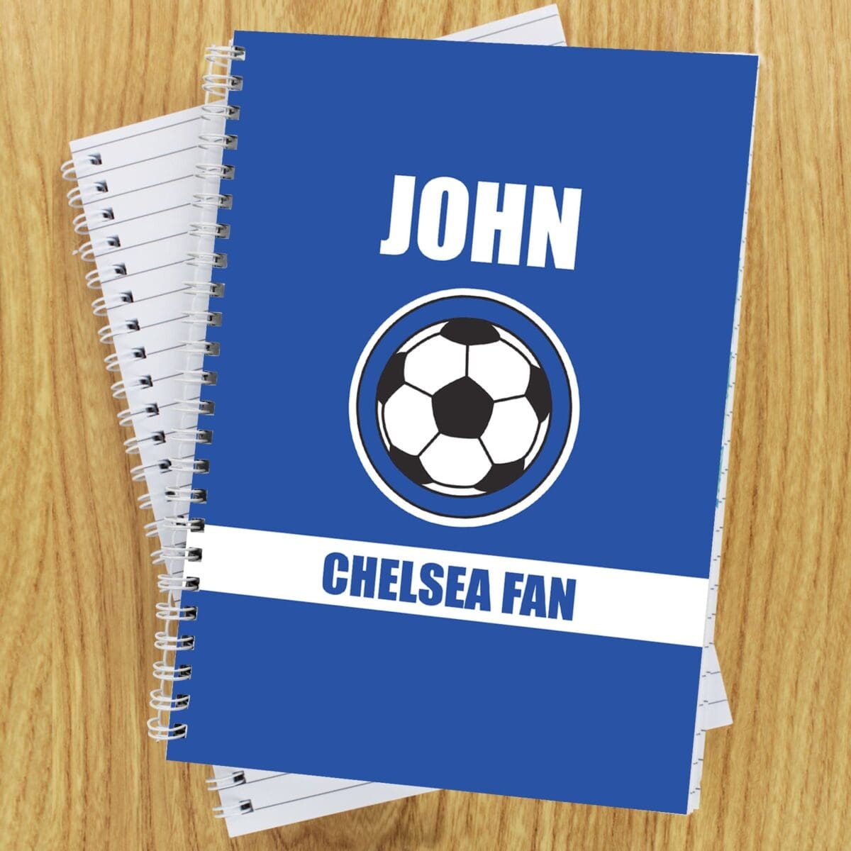 Personalised Dark Blue Football Fan A5 Notebook - ForYou.ie