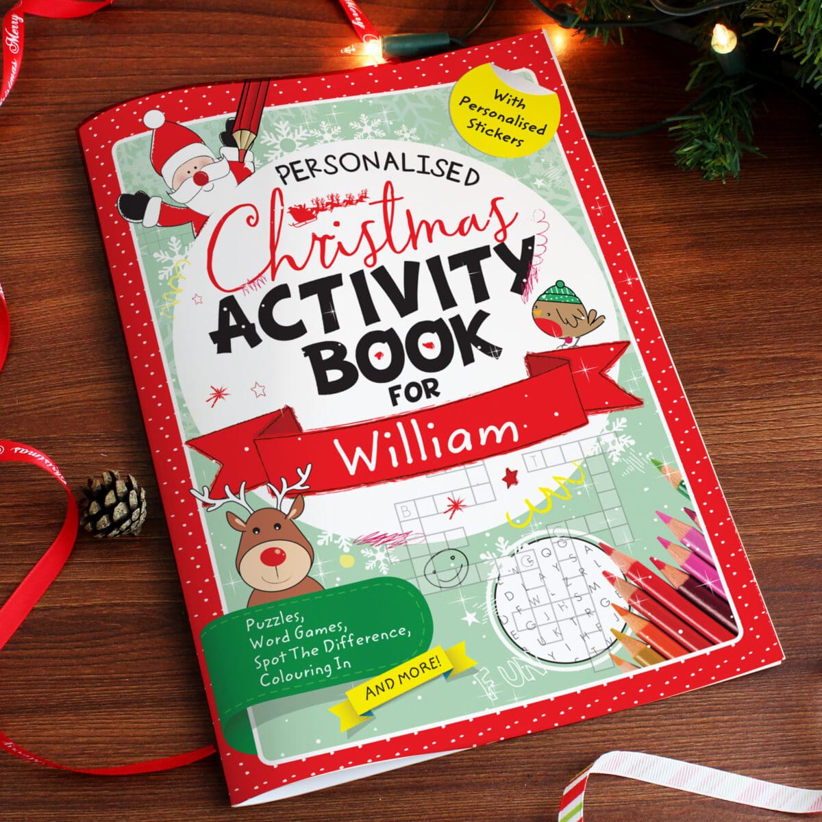 Personalised Christmas Activity Book with Stickers - ForYou.ie