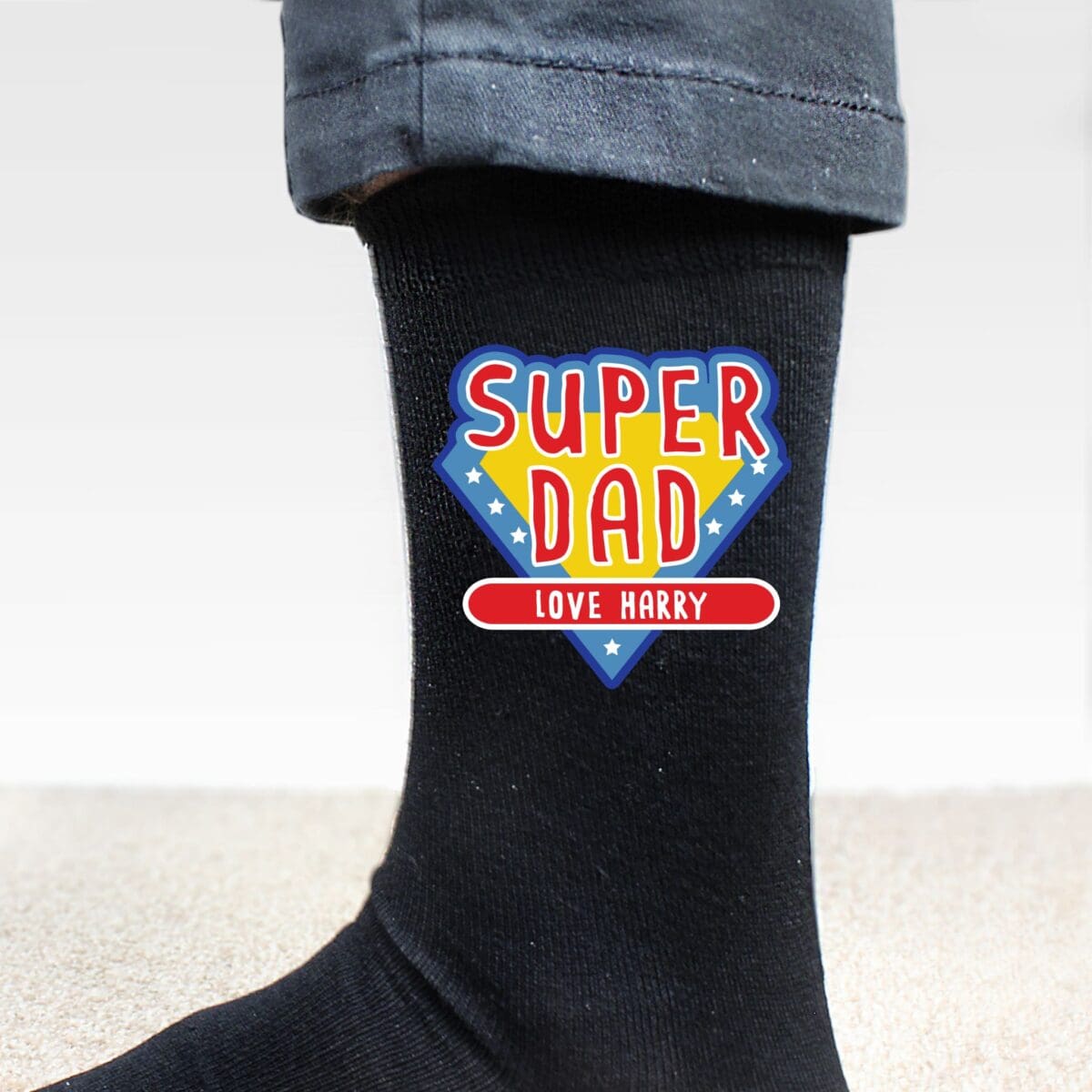 Personalised Super Dad Mens Socks - ForYou.ie