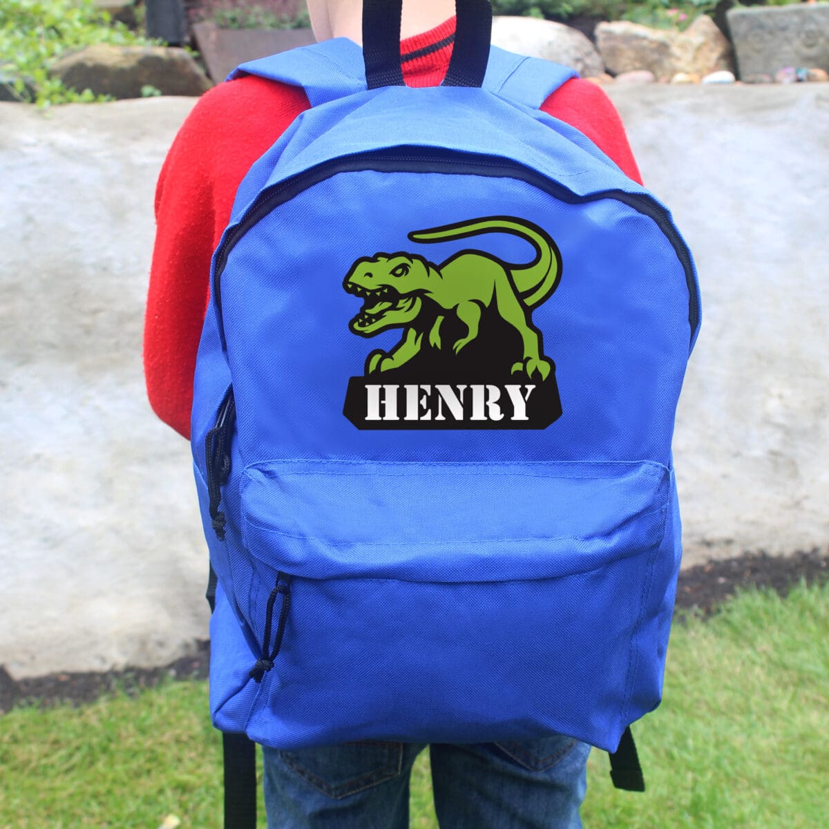 Personalised Dinosaur Blue Backpack - ForYou.ie