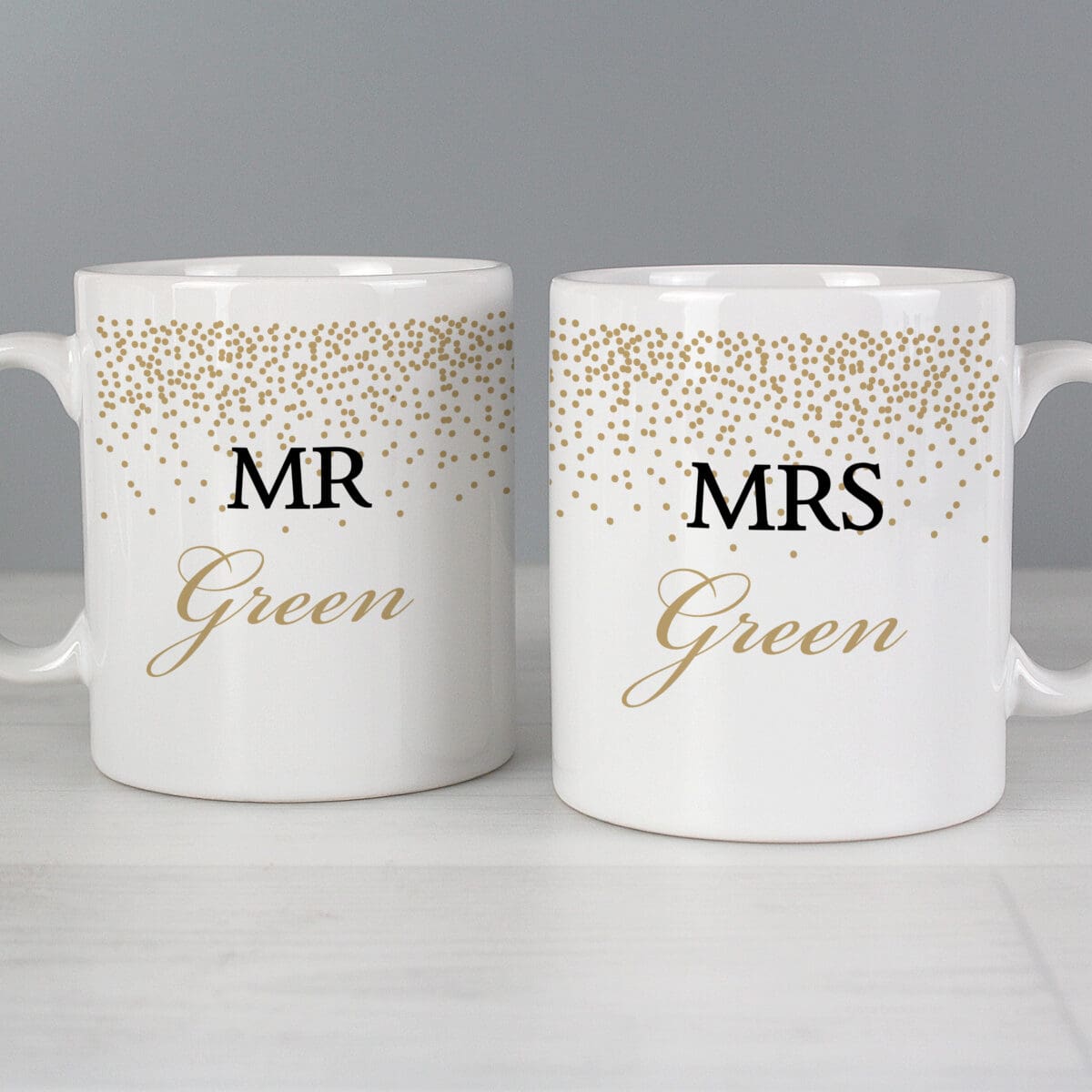 Personalised Gold Confetti Mug Set - ForYou.ie