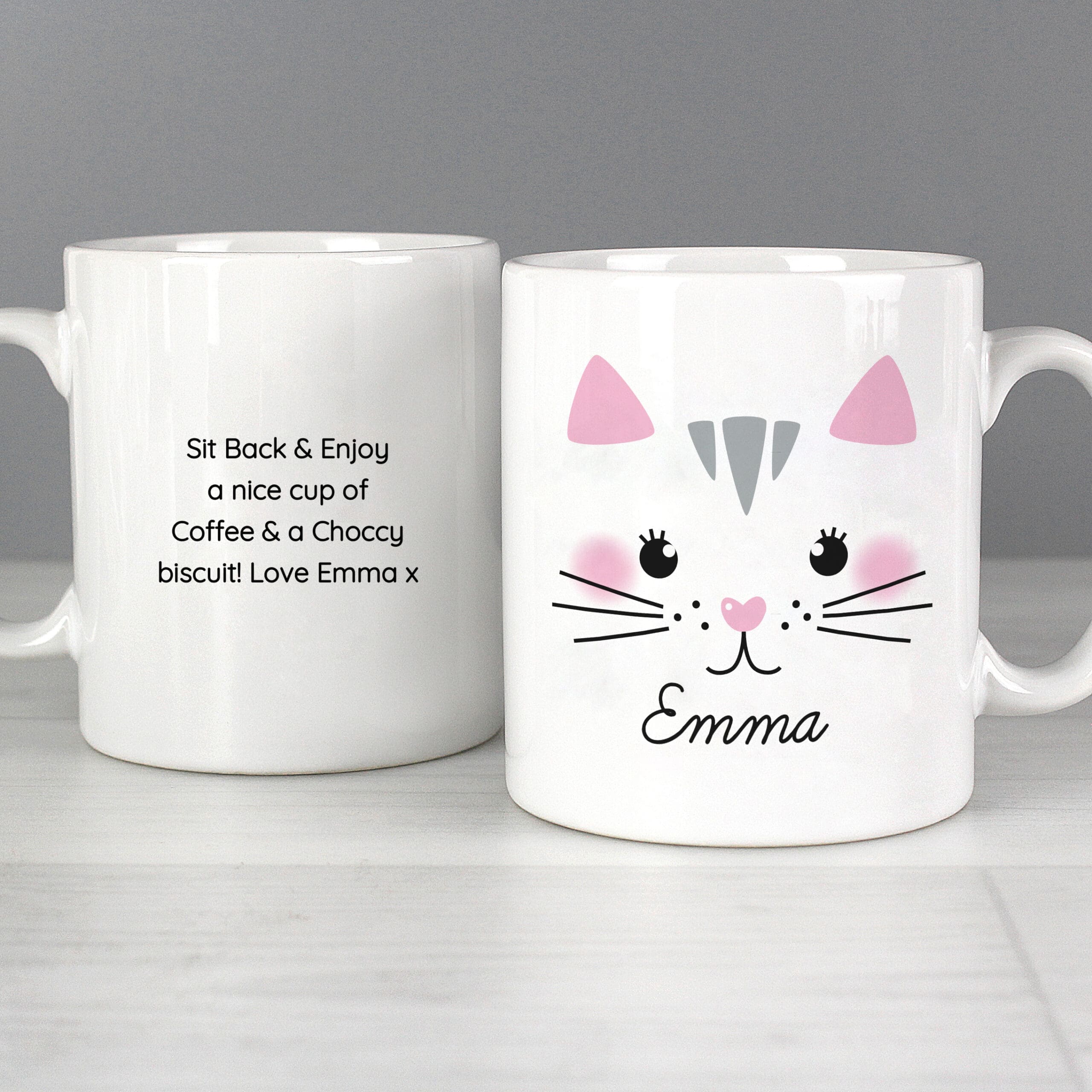 Personalised Cute Cat Face Mug - ForYou.ie