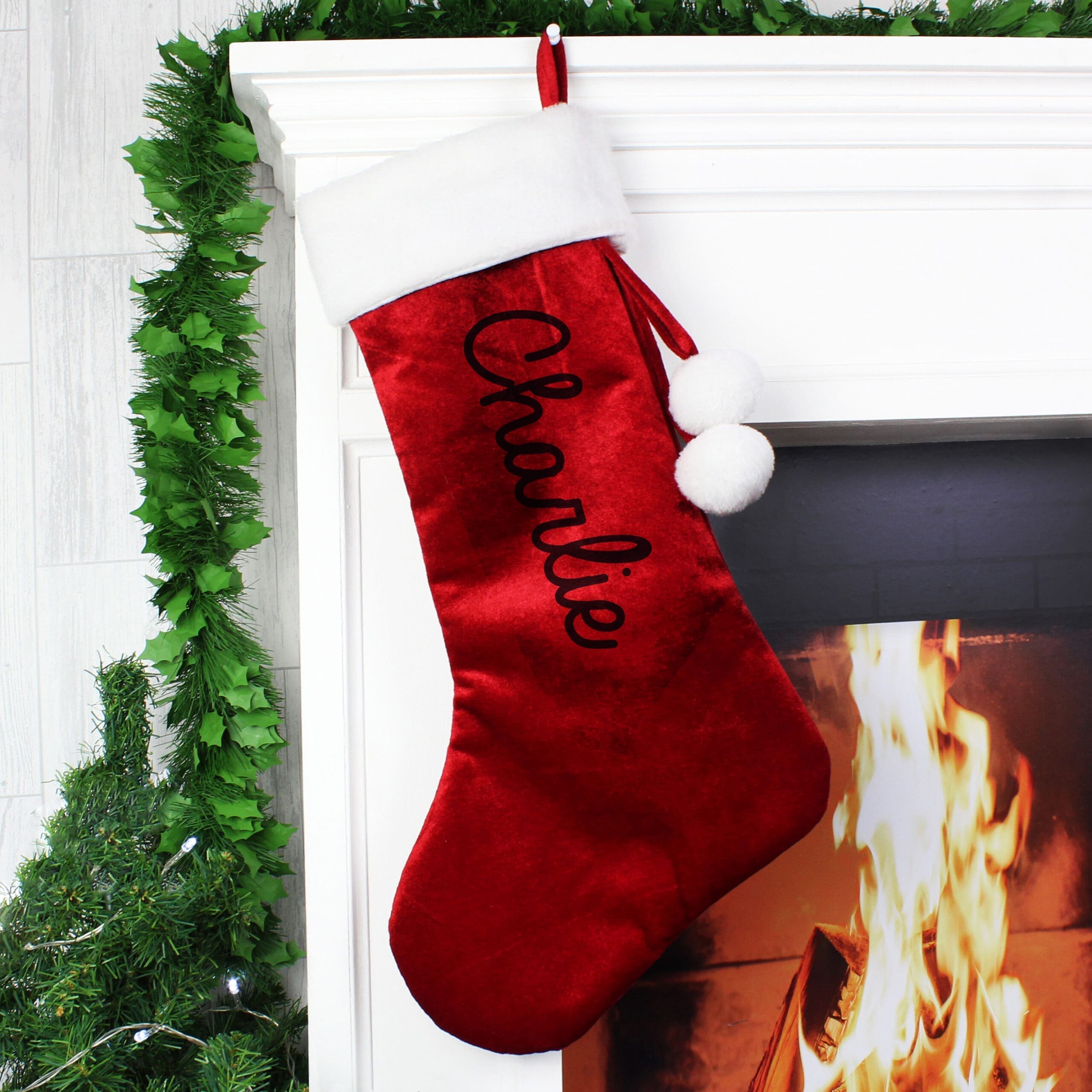 Personalised Name Only Red Stocking - ForYou.ie