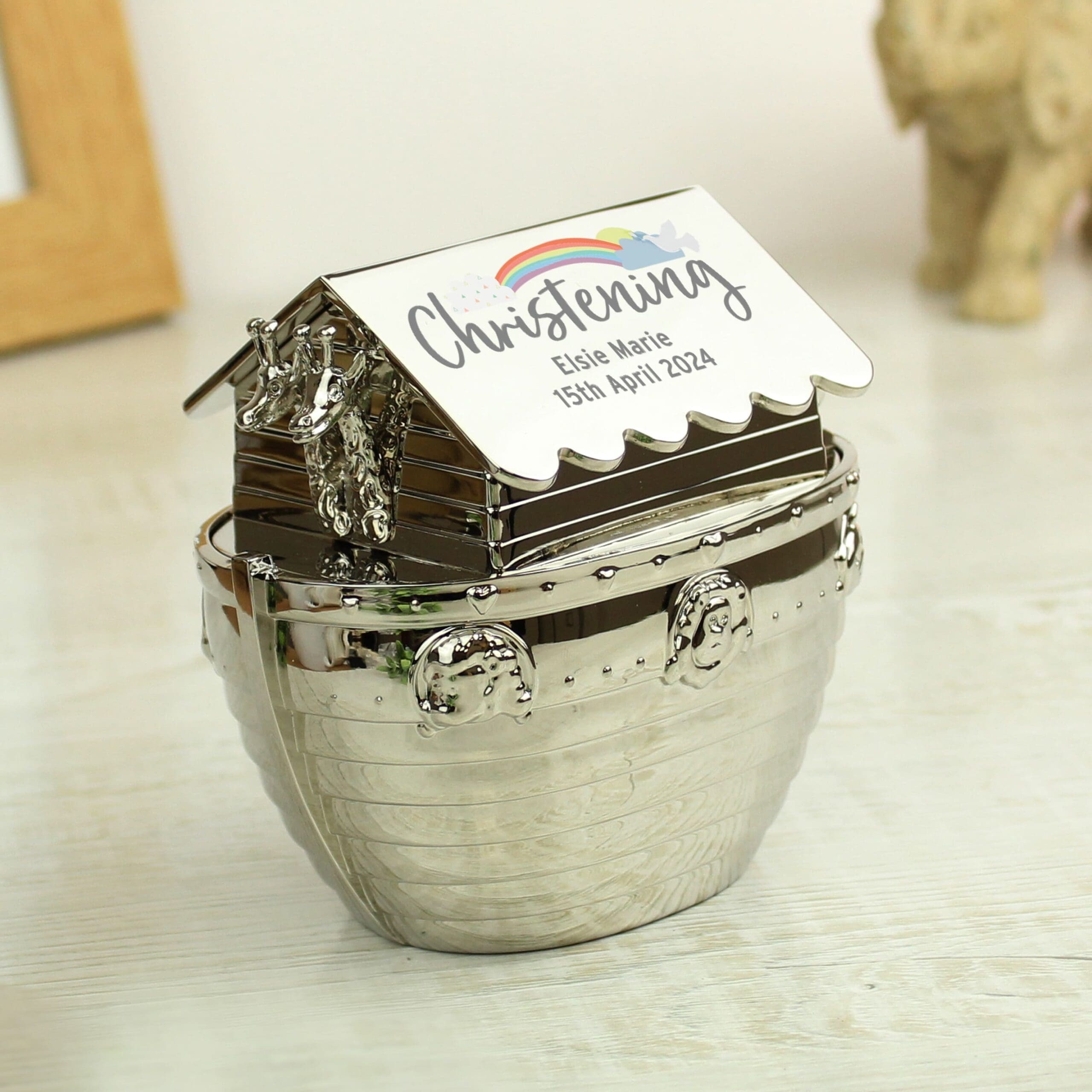 Personalised Christening Noahs Ark Money Box - ForYou.ie