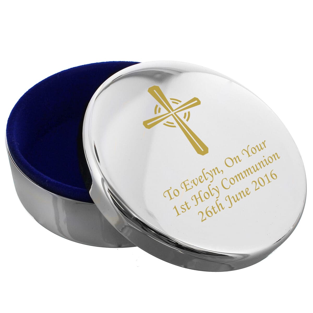 Personalised Gold Cross Trinket Box - Ideal For Rosary Beads - ForYou.ie