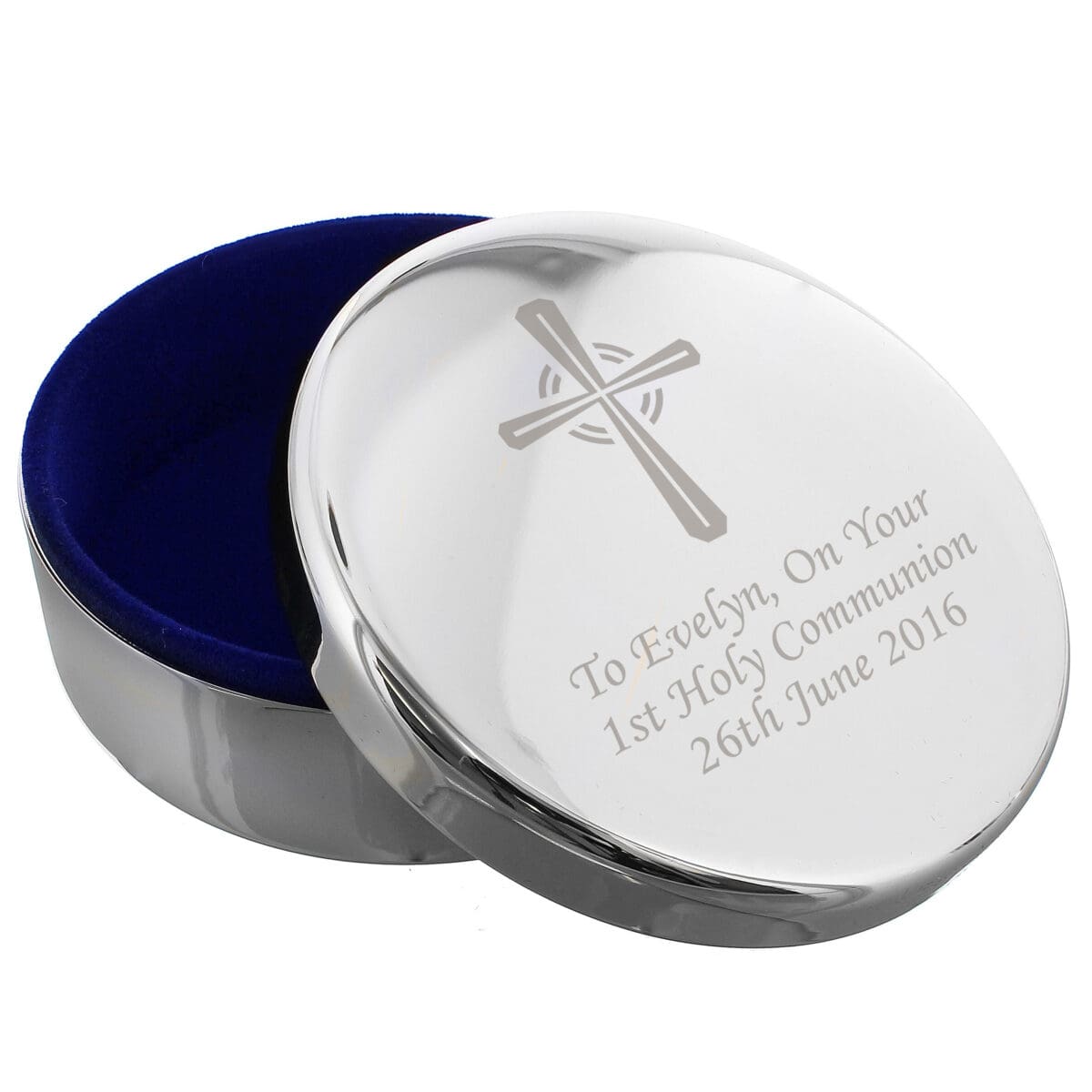 Personalised Silver Cross Trinket Box - Ideal For Rosary Beads - ForYou.ie