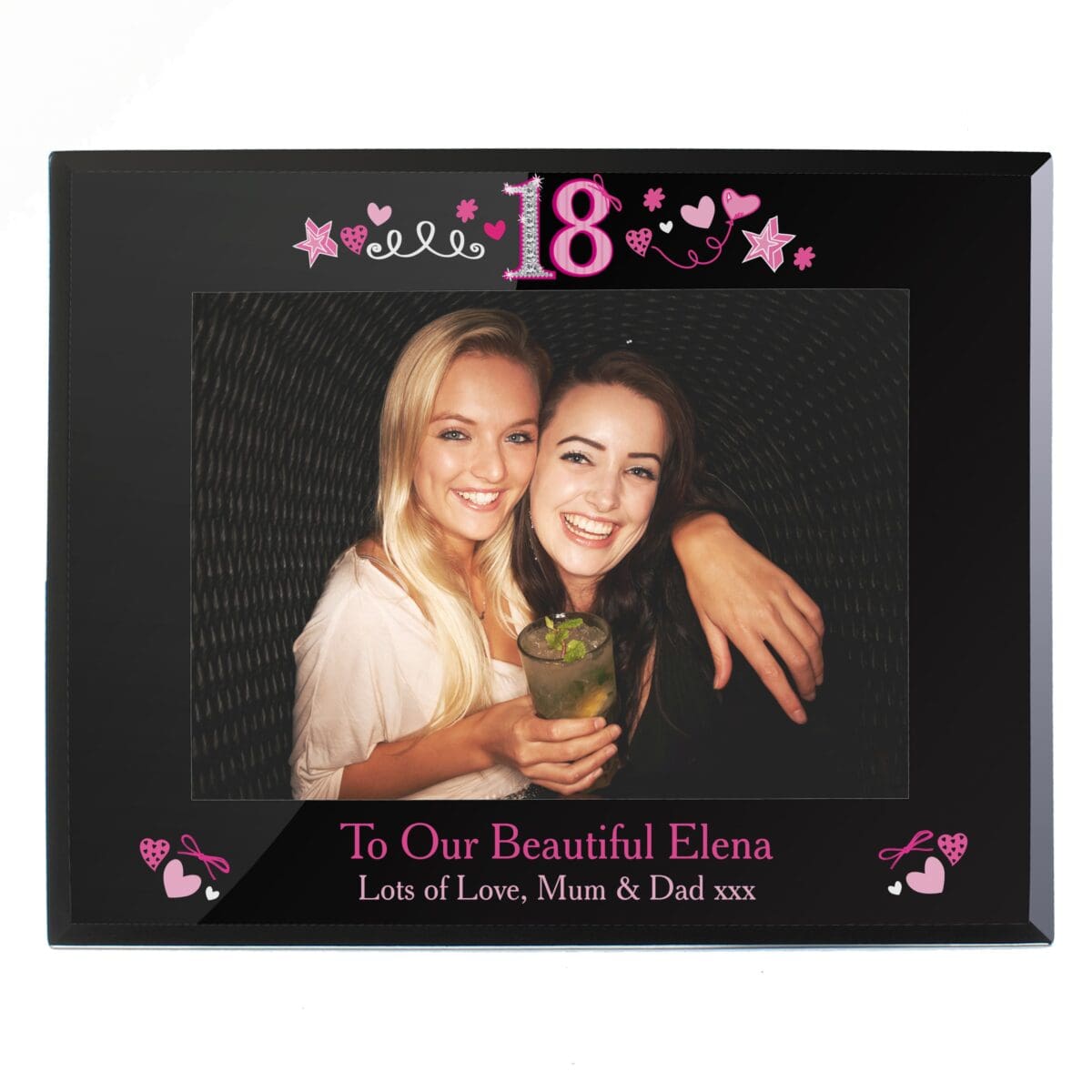 Personalised 18th Birthday Black Glass 5x7 Frame - ForYou.ie
