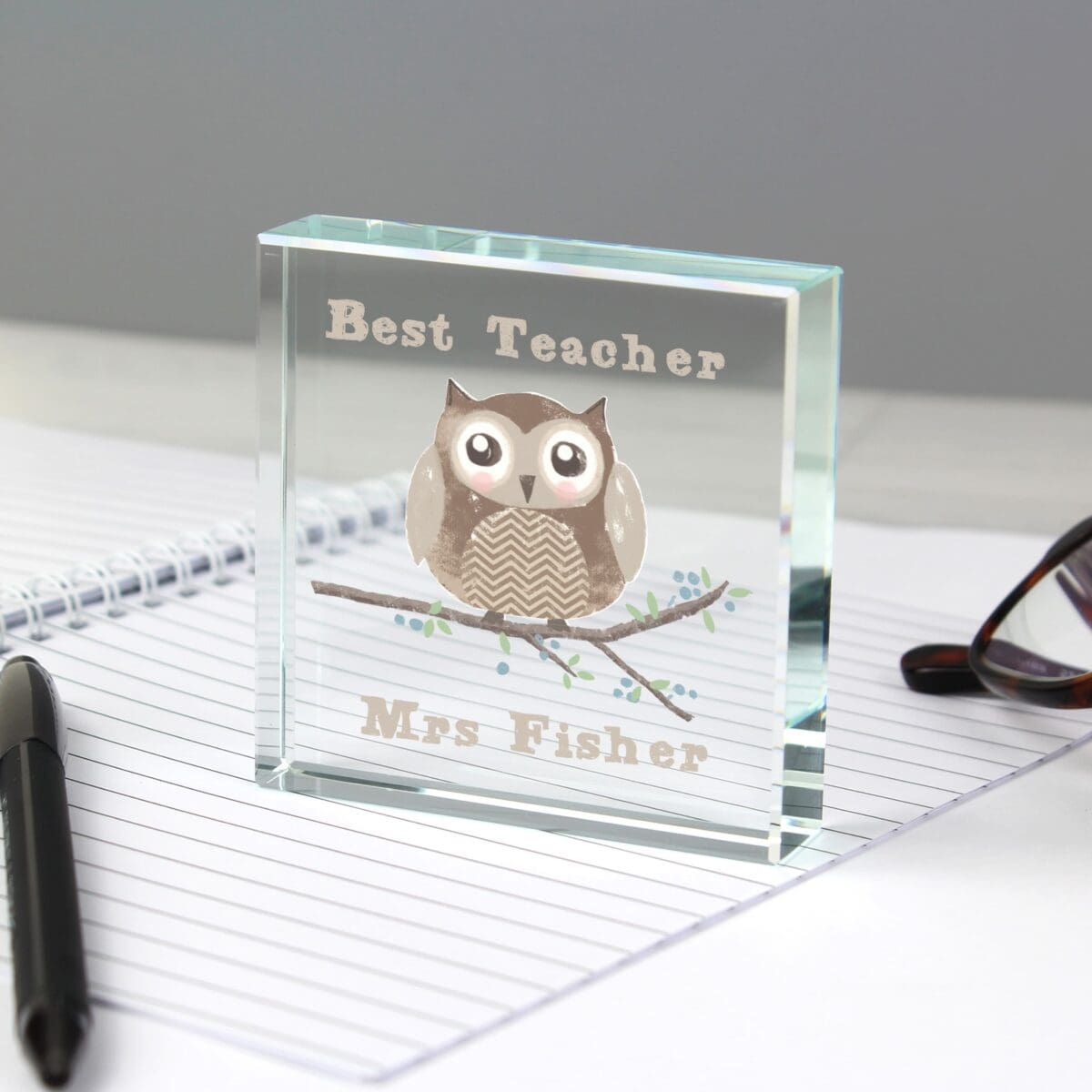 Personalised Woodland Owl Crystal Token - ForYou.ie