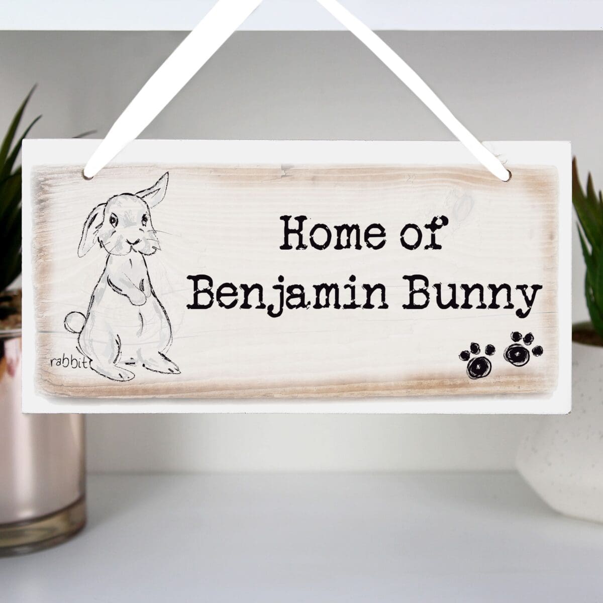 Personalised Rabbit Wooden Sign - ForYou.ie