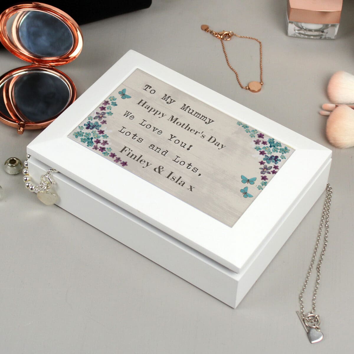 Personalised Forget me not Jewellery Box - ForYou.ie