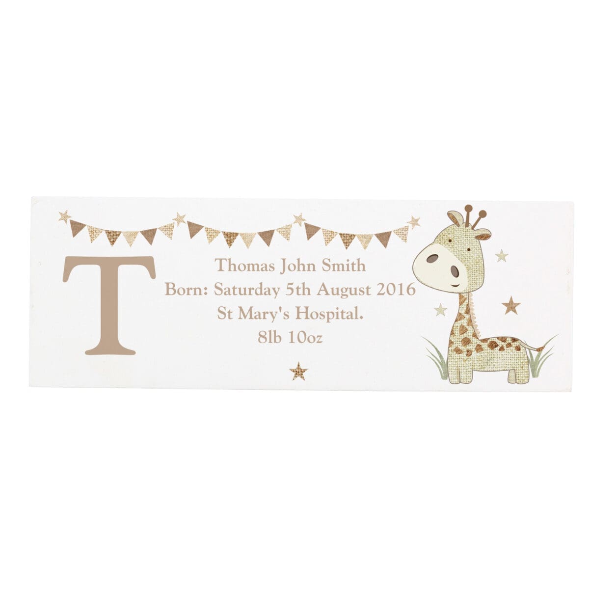 Personalised Hessian Elephant Cream Luggage Tag - ForYou.ie