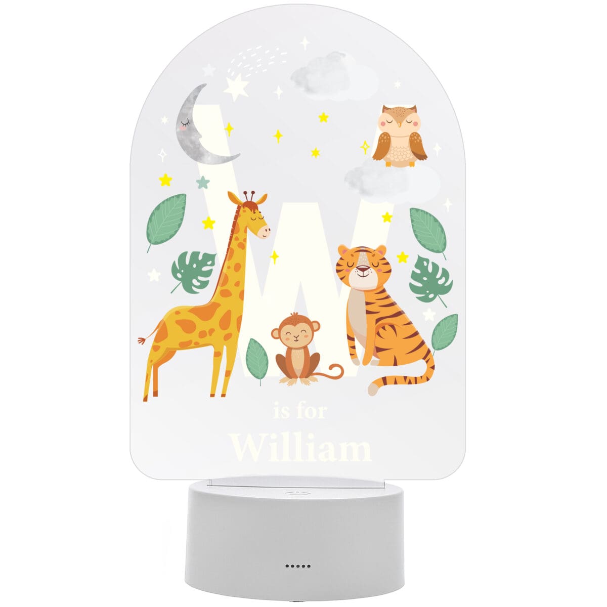 Personalised Animal Alphabet LED Colour Changing Night Light - ForYou.ie