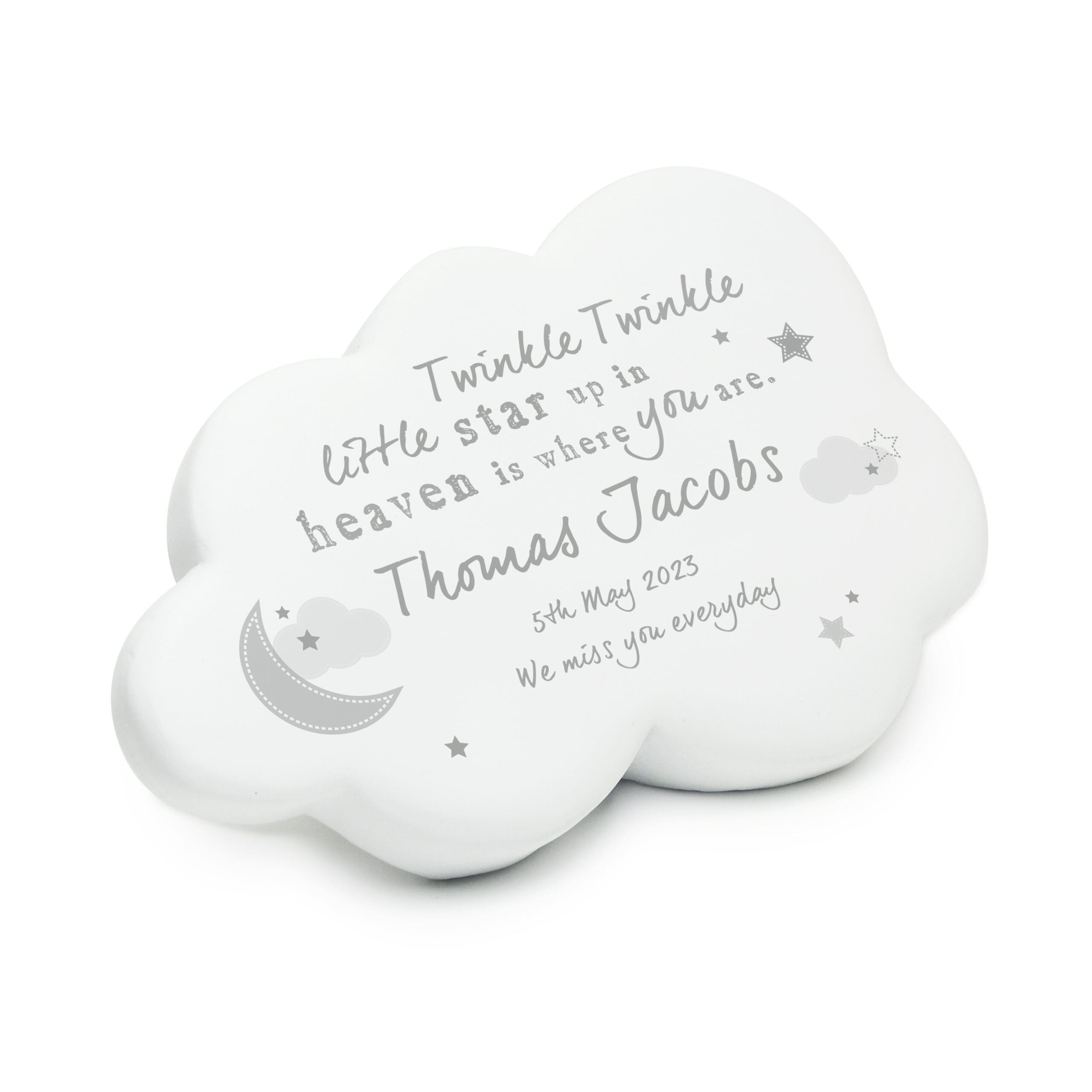 Personalised Twinkle Twinkle Resin Memorial Cloud - ForYou.ie
