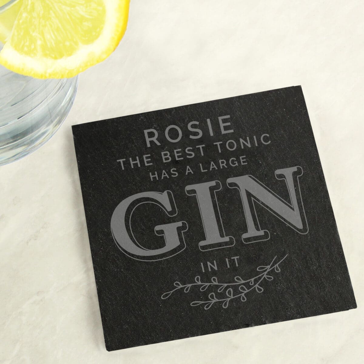 Personalised Gin & Tonic Single Slate Coaster - ForYou.ie
