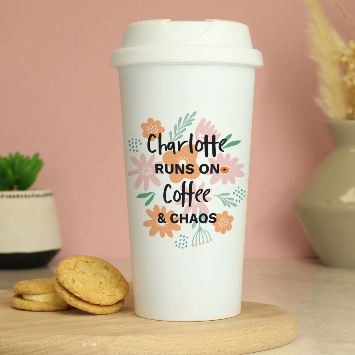 Personalised Floral Travel Mug - ForYou.ie