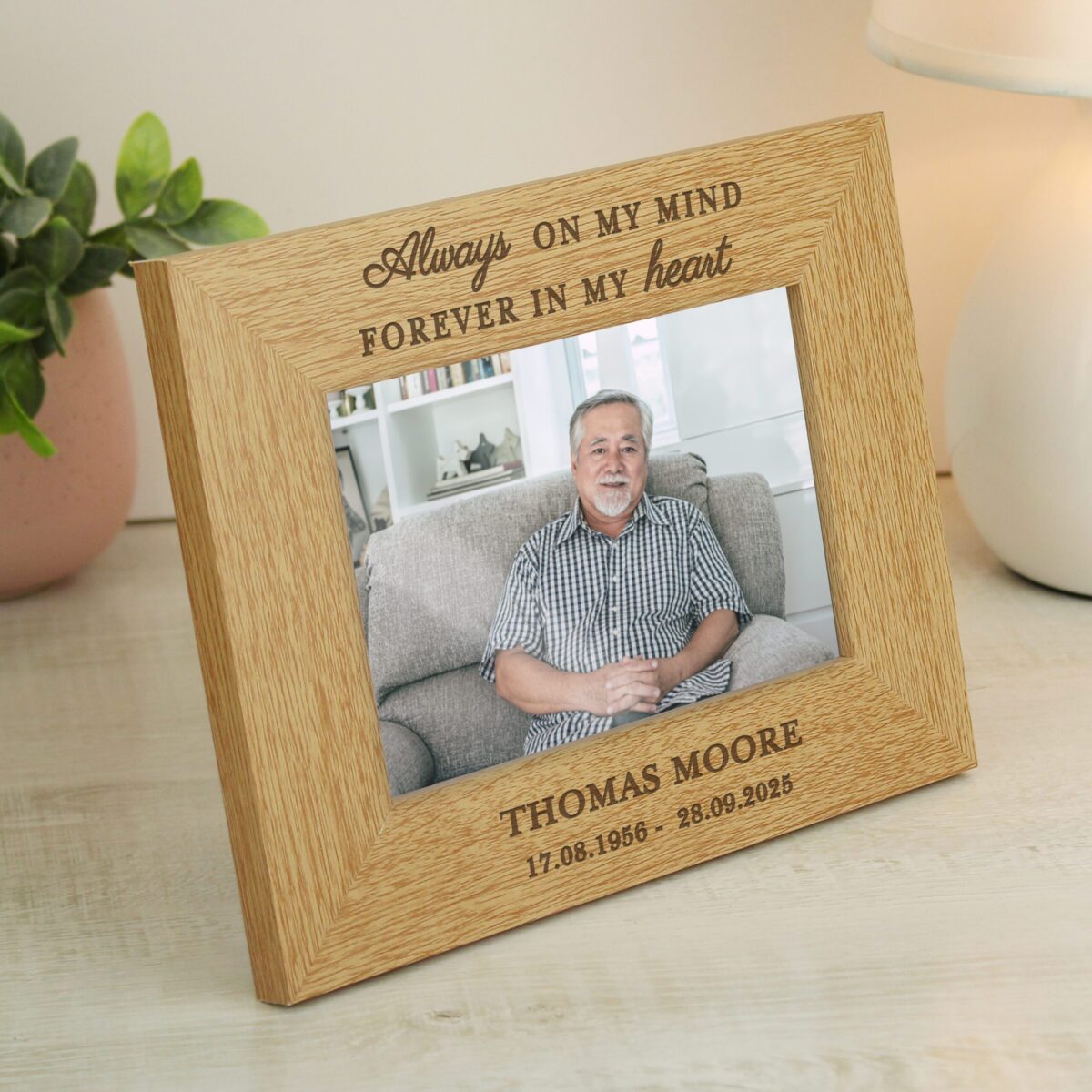 Personalised Memorial Always In My Heart 6x4 Wooden Photo Frame - ForYou.ie
