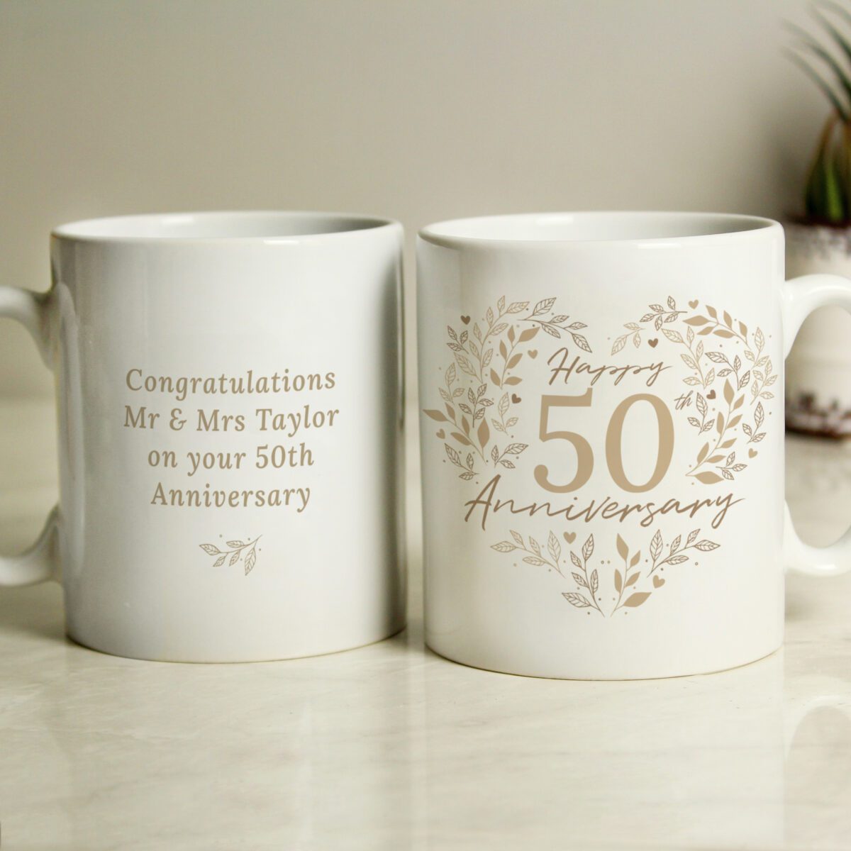 Personalised 50th Golden Wedding Anniversary Mug - ForYou.ie
