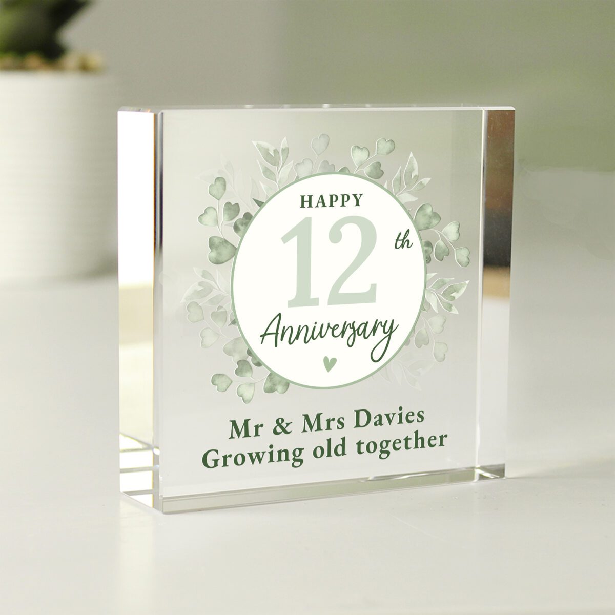 Personalised Botanical Anniversary Crystal Token - ForYou.ie