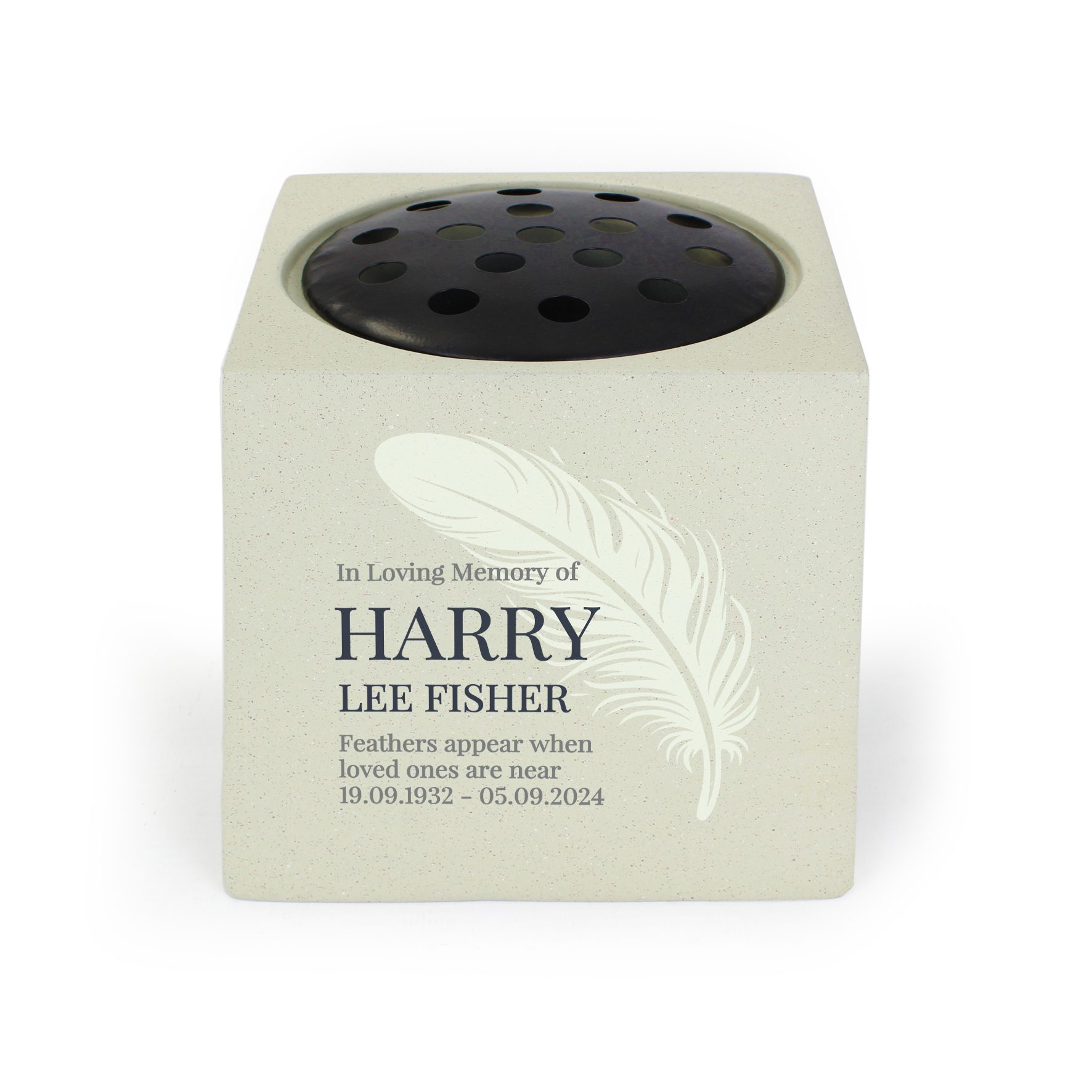 Personalised Feather Memorial Vase - ForYou.ie